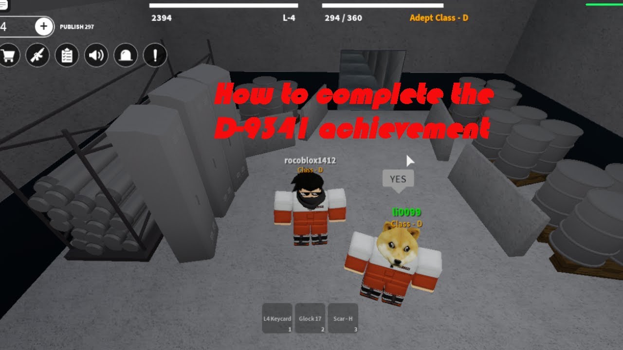[OLD]How to complete the D-9341 quest in SCP Roleplay Roblox - YouTube