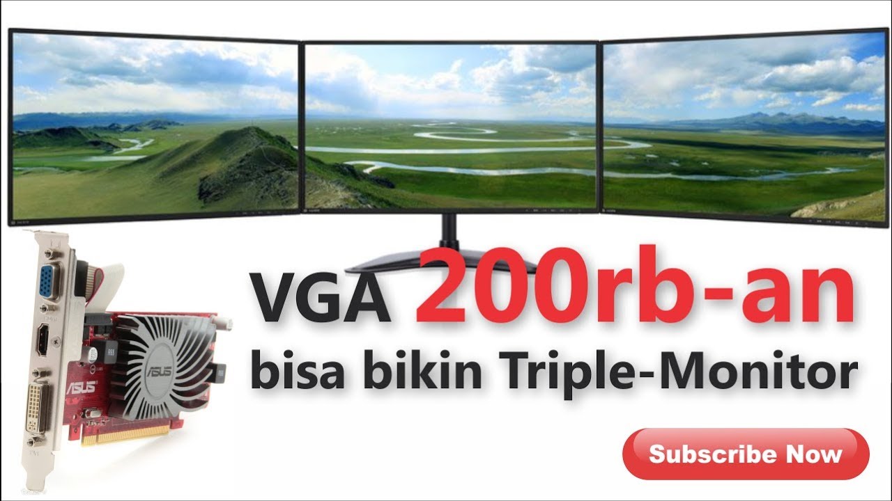 Cara Membuat Tampilan 3 Monitor dalam 1 Komputer - YouTube
