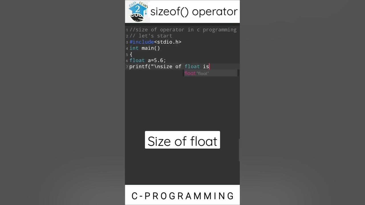 size of operator 🙄 in c programming | #shorts #cprogramming #clanguage - YouTube