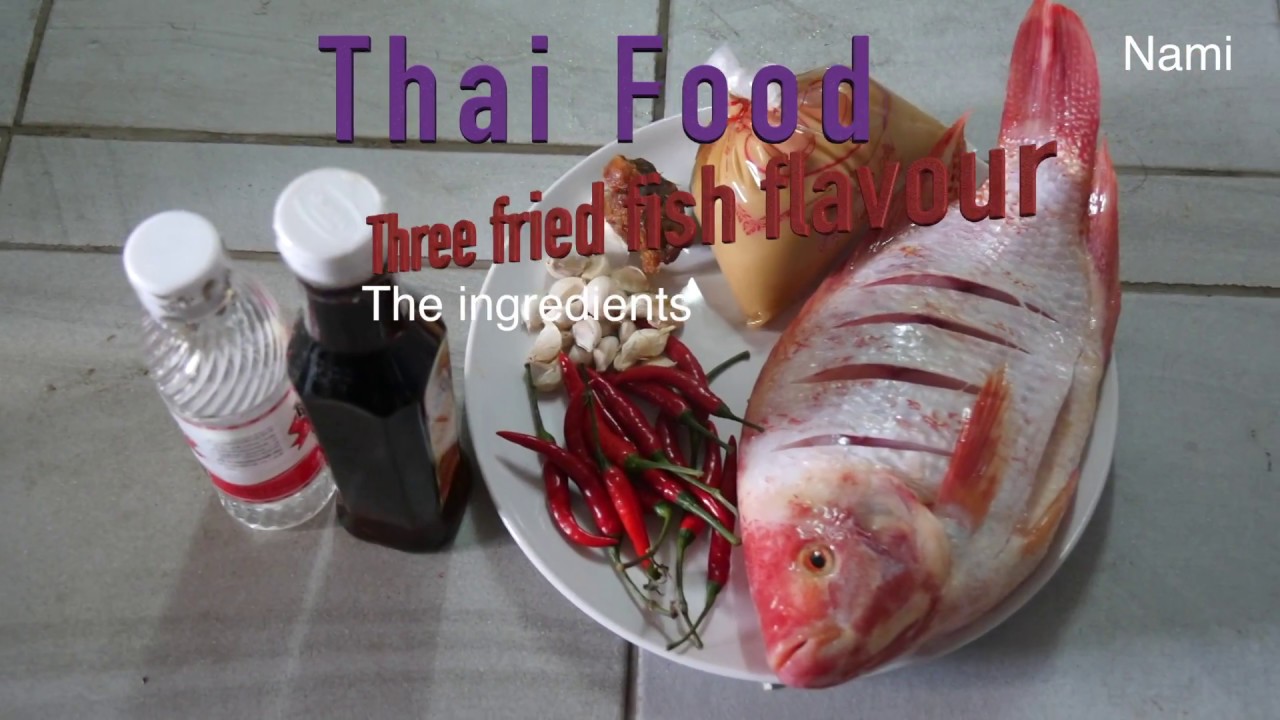 Fried Fish with Thai Special Three-Flavored Sauce (sweet + sour + spicy ...