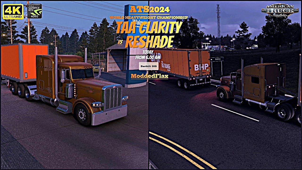 ATS -TAA CLARITY vs RESHADE- JBX3/PNG Realistic Graphics gameplay RTX ...