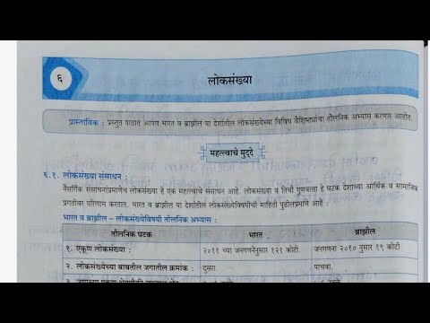 इयत्ता दहावी भूगोल | 10th Geography loksankhya | 10th bhugol chapter 6 ...