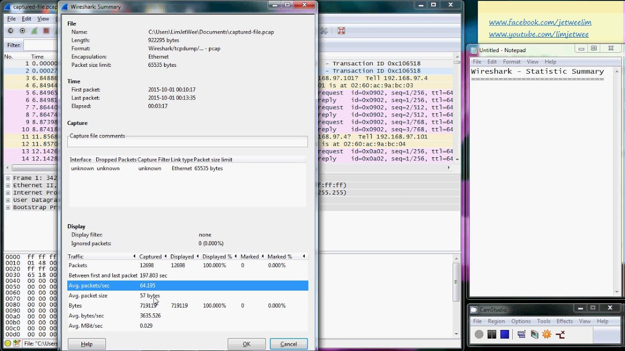 Wireshark - Statistic Summary - YouTube