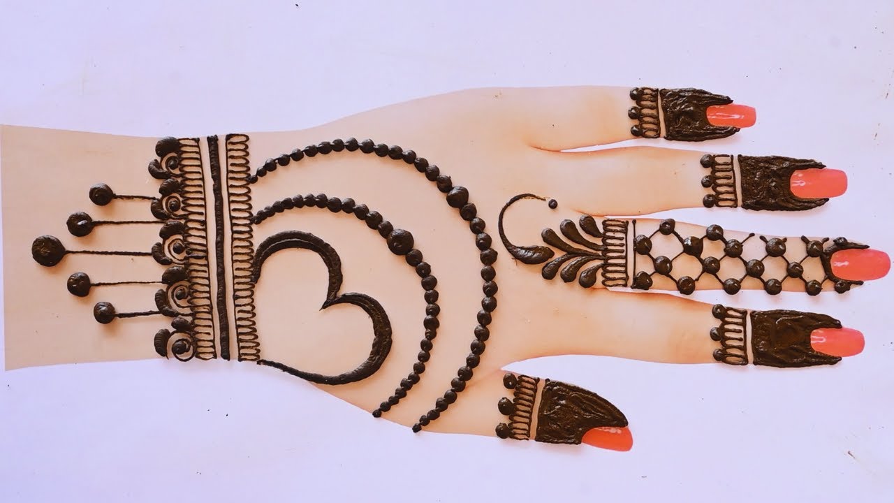 Eid special heart shape Mehndi designs | Simple Mehandi designs ...