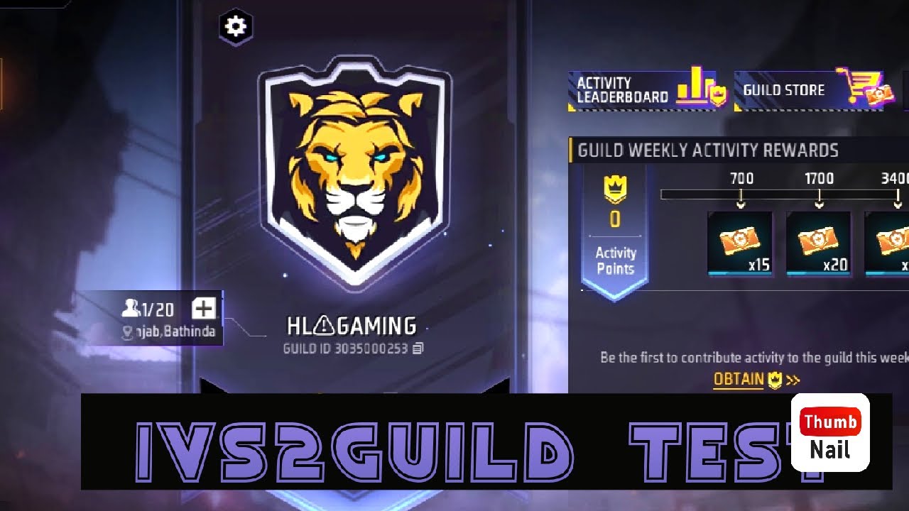 English Free Fire MAX :GUILD TEST ON/GAMPLAY REGION WITH TURNIP 1VS2 ...