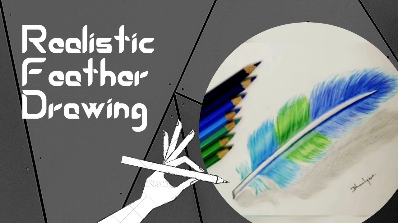 How to draw a realistic feather #feather - YouTube