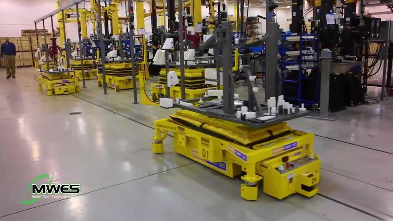 MWES - AGV - Automated Guided Vehicle System with Multiple AGVs - YouTube