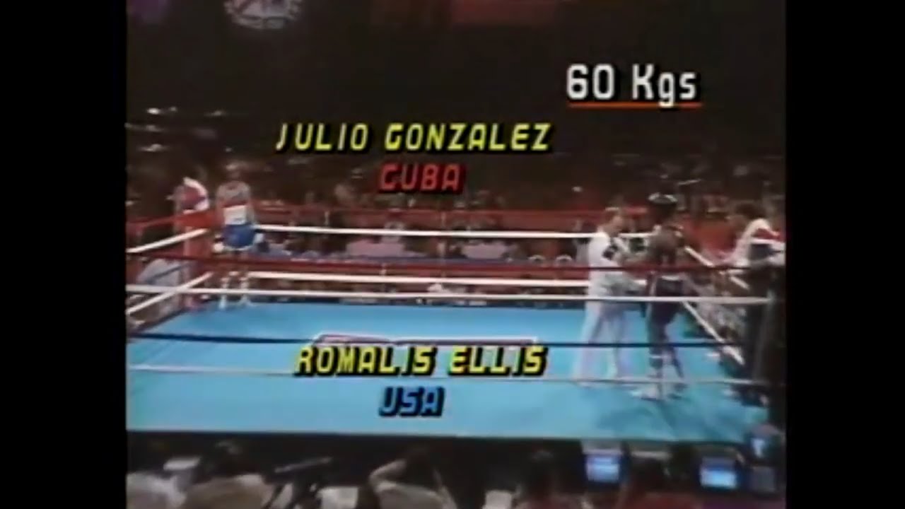Julio González (CUB) vs. Romallis Ellis (USA) US-Cuba Duals 1988 (60kg ...