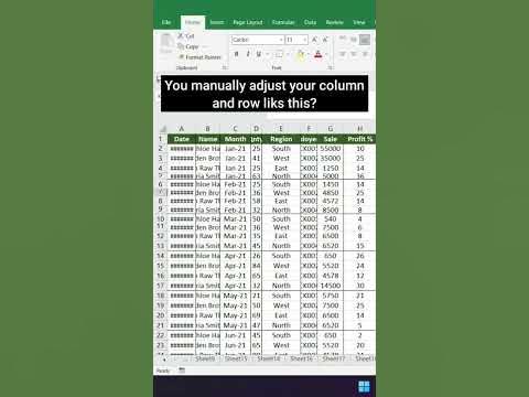 How to fix Columns Width and Row Height with shortcut in Ms Excel | Excel tips and tricks ...
