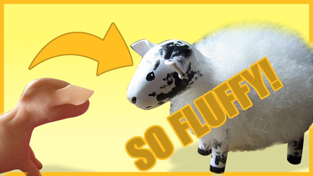 Model Sheep with REAL WOOL, polymer clay sculpture, Super Scupley, time ...