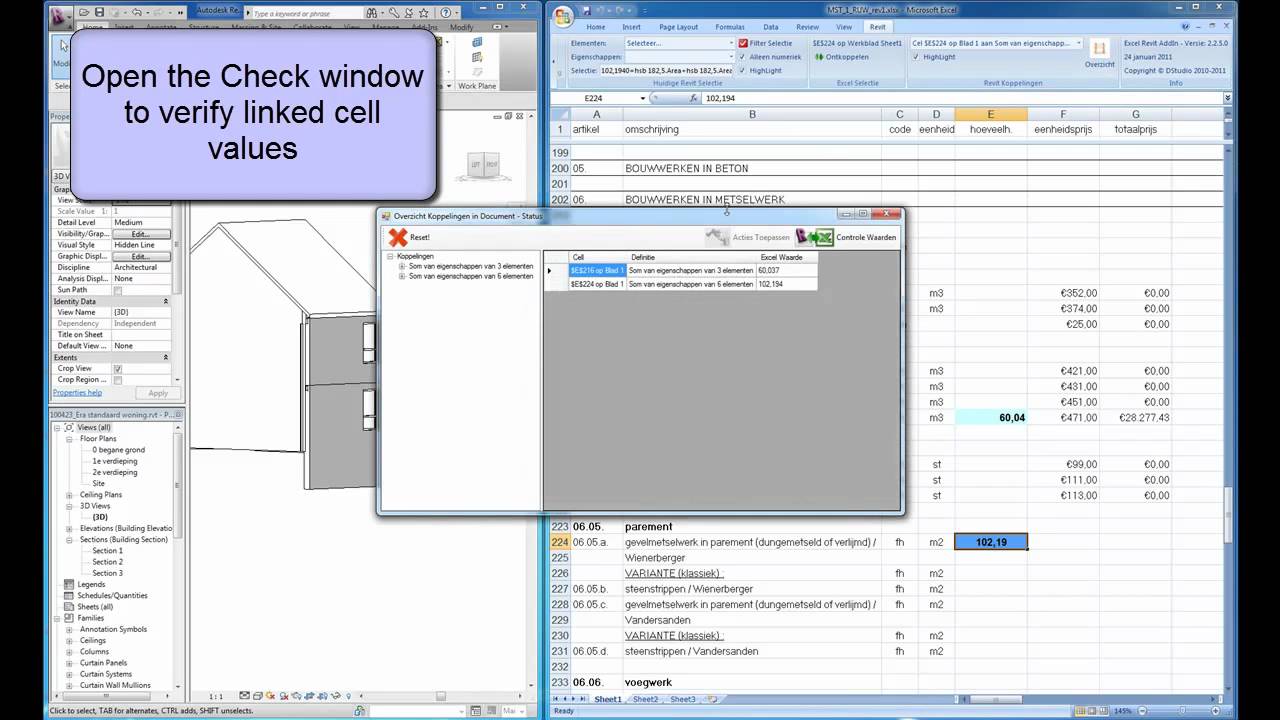 Dynamic Link between AutoCAD Revit and Excel - Revit update (under dev ...