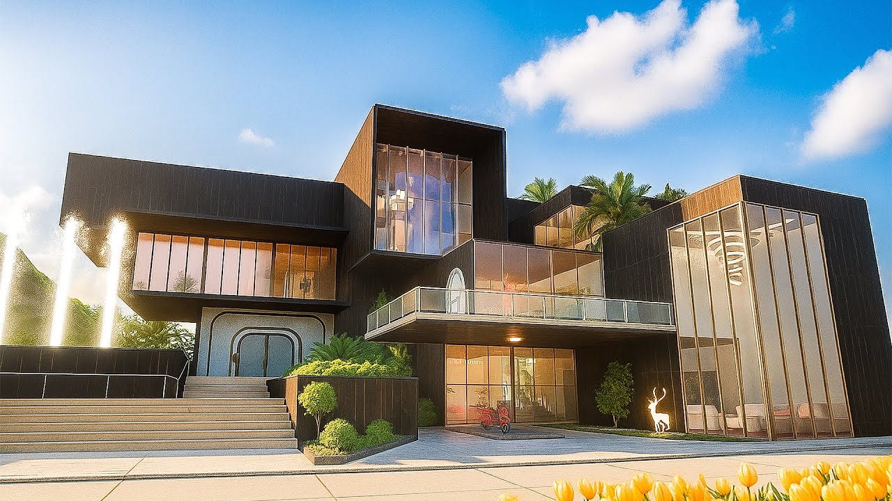 PUBG Mobile Level 30 House Design 🏡 | Black & Gold Luxury Villa with ...