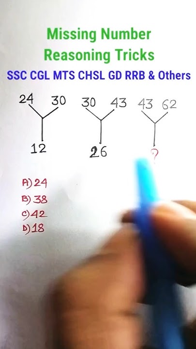 Missing Number || Reasoning Easy Tricks || #reasoning #railway #ssc #ssccgl #bpsc #sscchsl - YouTube