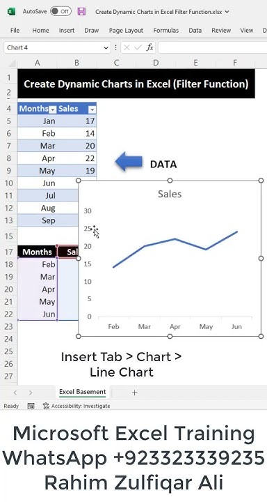 Create Dynamic Line Chart in Microsoft #Excel 365 via Filter Function #shorts - YouTube
