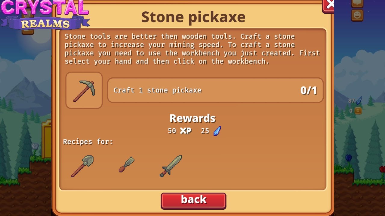 STONE PICKAXE QUEST | CRYSTAL REALMS - YouTube