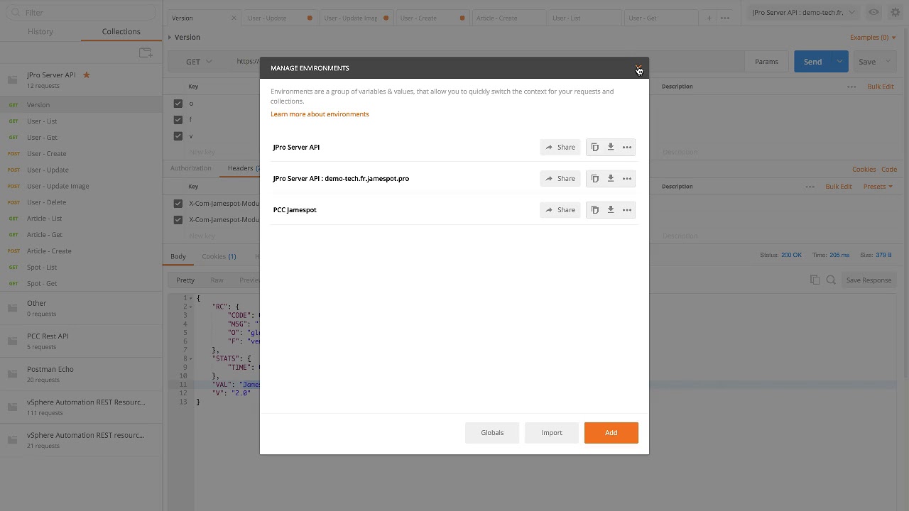 Comment utiliser l'API serveur de Jamespot grâce à Postman - YouTube