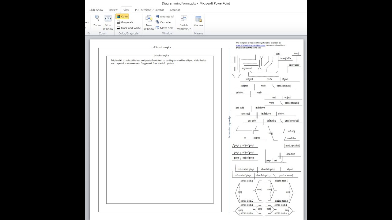 PowerPoint Greek New Testament Sentence Diagramming Template, Part 5 ...