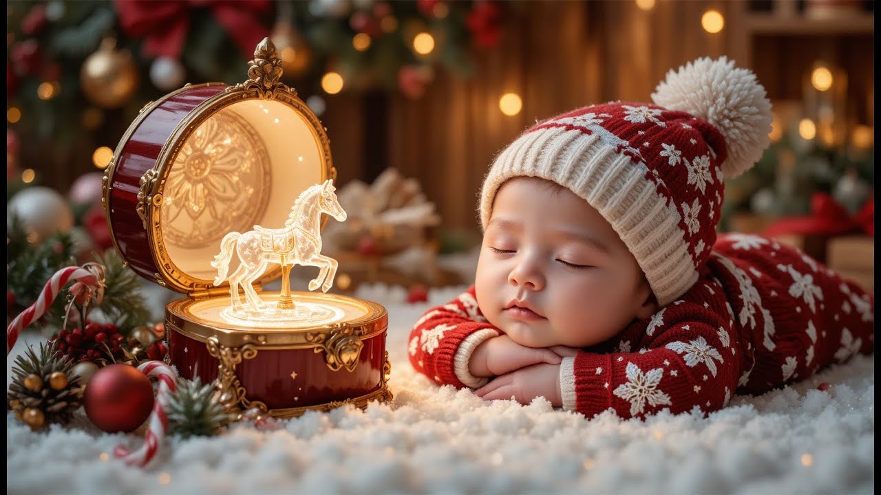 Christmas Music Box Glow 🎄 | 3 Hours Soft Sleep Lullaby #Lullaby - YouTube