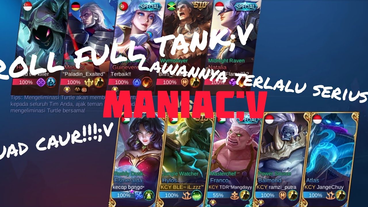 FULL TANK GAMEPLAY ALL TANK || MOBILE LEGEND BANG BANG - YouTube