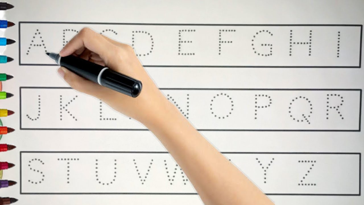 Dotted ABC Tracing | ABCD drawing | Alphabet | phonics song, abcde ...