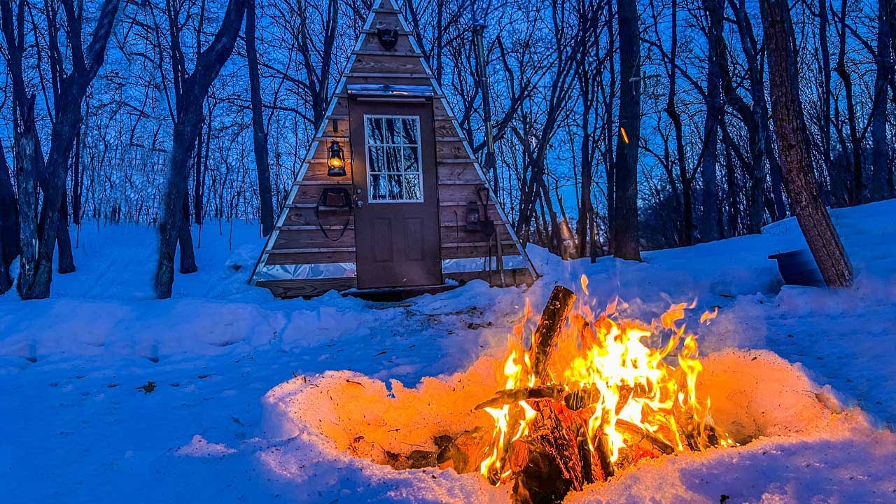 Solo Camping in the Woods | Alone at the Off Grid Cabin - YouTube