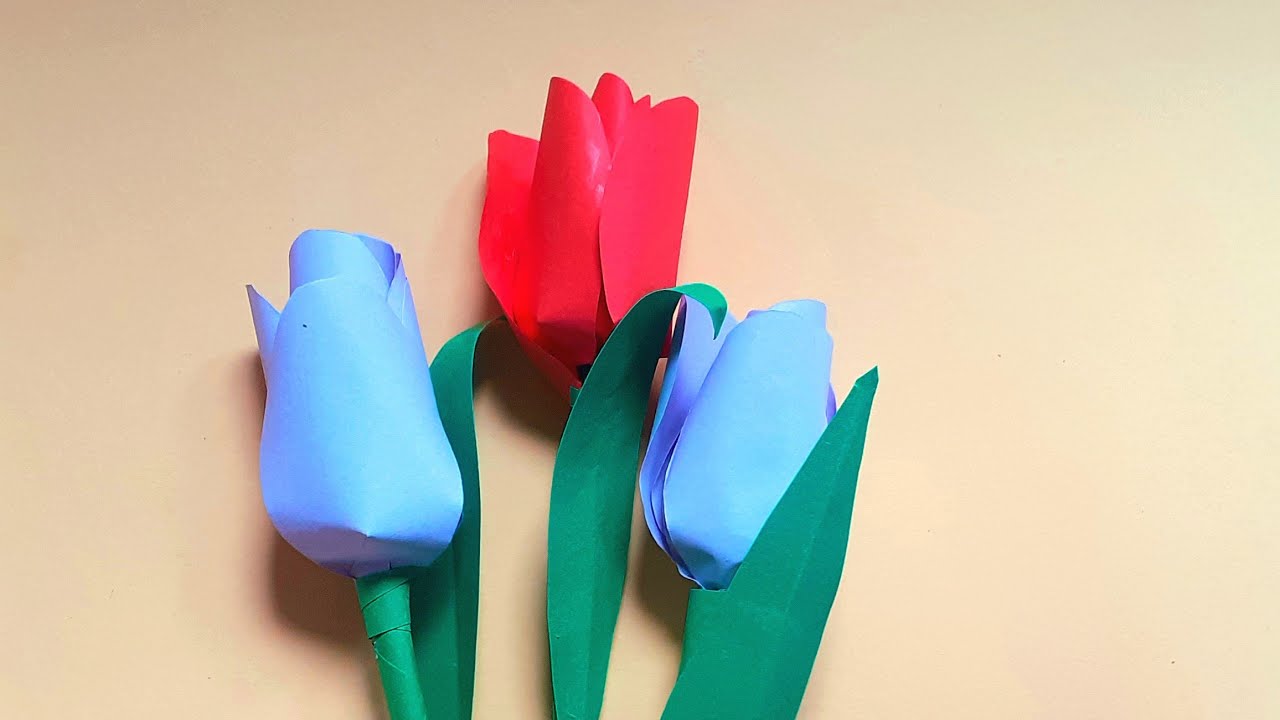 Cum sa faci lalele din hartie Origami /Tutorial pas cu pas - YouTube