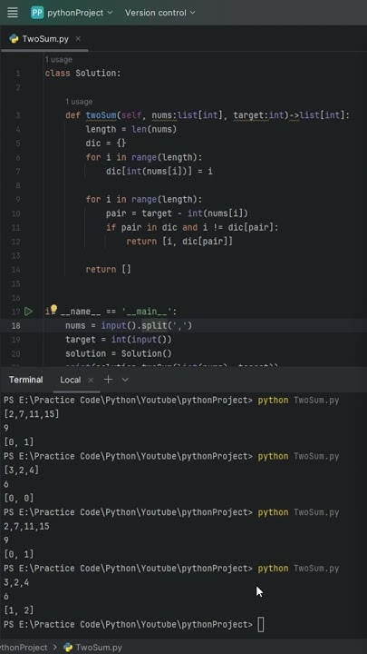 How I Resolve Two Sum Leetcode Eazy Level Python Pythonprogramming Leetcode Twosum Youtube