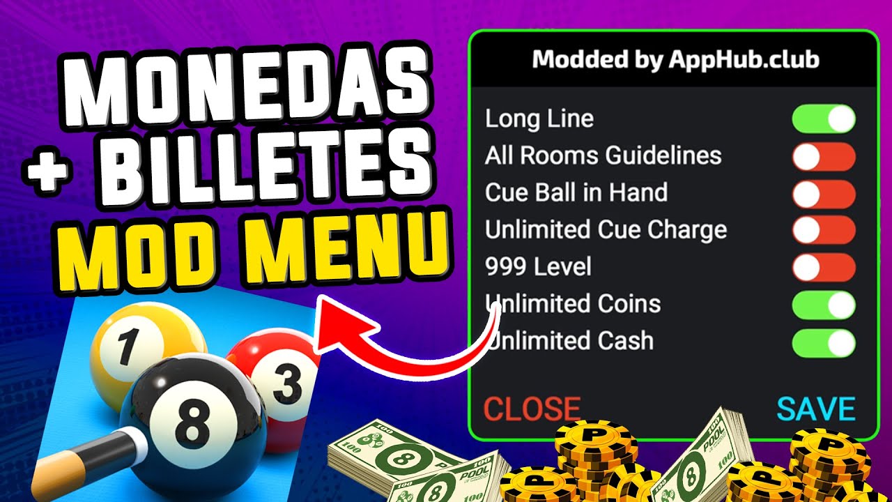 8 BALL POOL MOD MENU ️ (Dinero Ilimitado, Líneas Largas, God Mode...) 8 ...