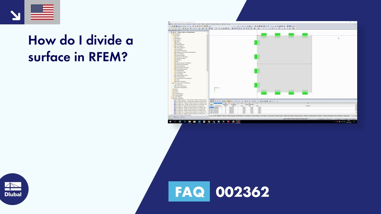 [EN] FAQ 002362 | How do I divide a surface in RFEM? - YouTube