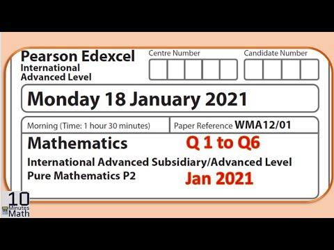 IAL Pure Math P2\Jan\2021\1 - YouTube