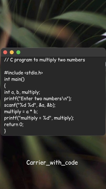 Find multiplication of two numbers in c language...#shorts #short #shortsfeed #shortvideo # ...