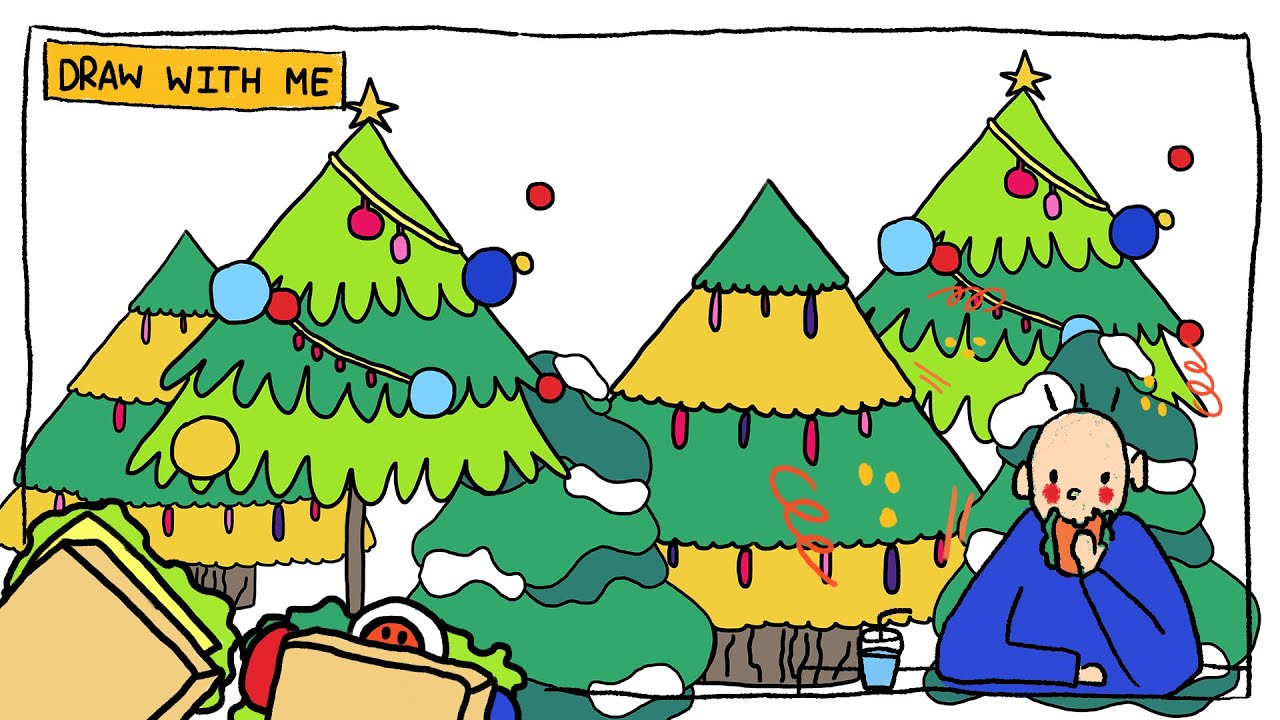 DRAW WITH ME 3 // Christmas Edition 🌲🎄💖 // DIGITAL ART - YouTube