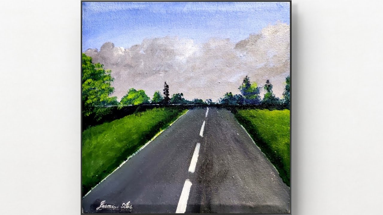 The Road | Acrylic Painting | Step by Step - YouTube