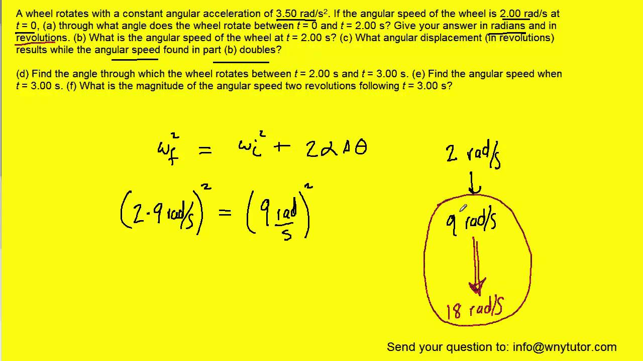 Find The Angle Through Which The Wheel Rotates Between T 2s And T 3s