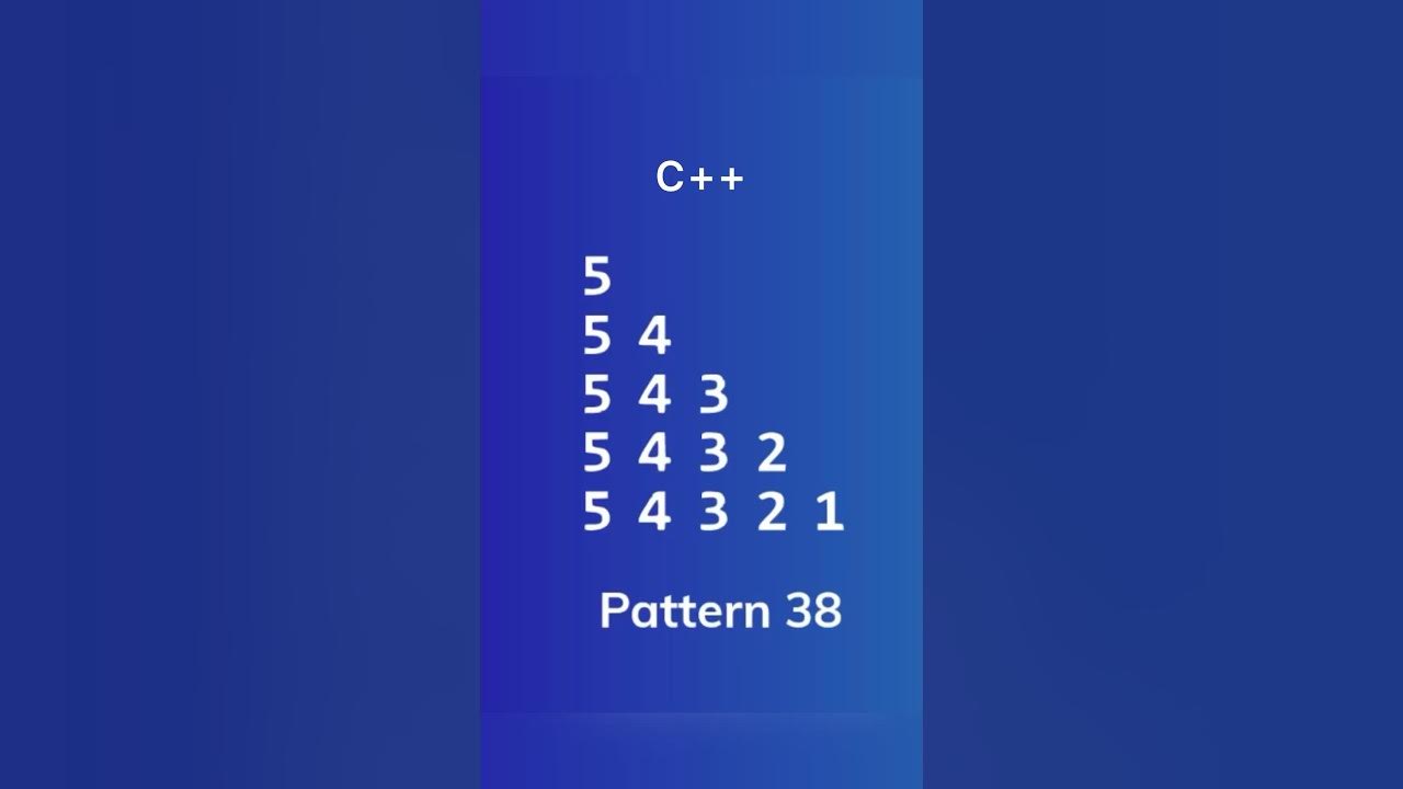 554543543254321 Pattern code in C++ placements preparation#c#pattern# ...