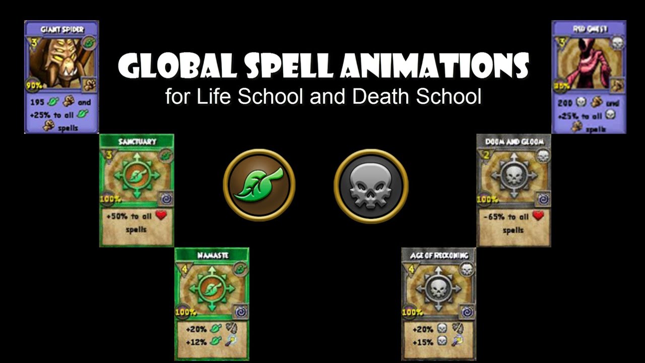 Wizard 101 Death and Life Global Animations - YouTube
