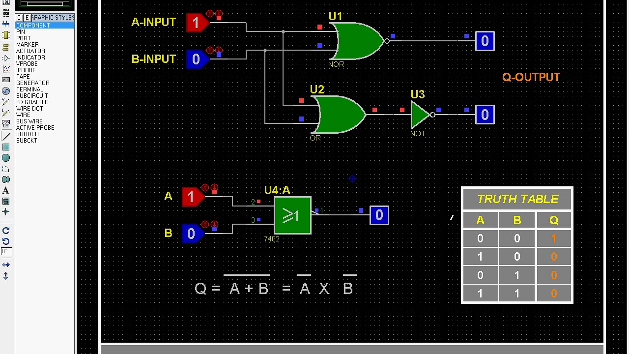 NOR Gate Porte OU inverseuse - YouTube