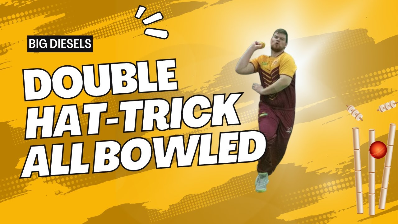Taking a double hat-trick (all bowled) - YouTube