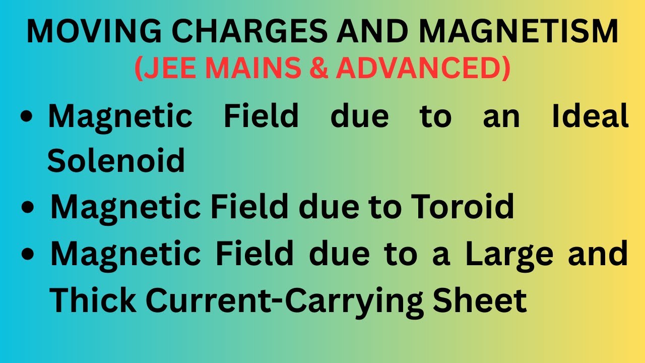 Magnetism, L-8 (Magnetic Field due to Ideal Solenoid & Toroid ...