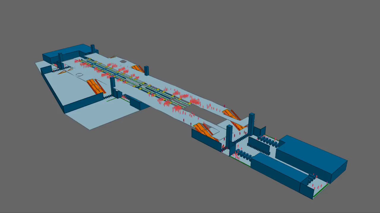 Massmotion circulation simulation - YouTube
