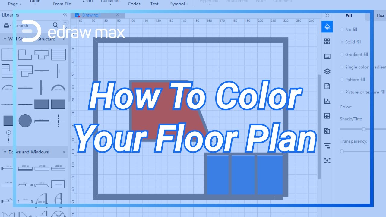 How to Color Your Floor Plan - EdrawMax Tutorial - YouTube