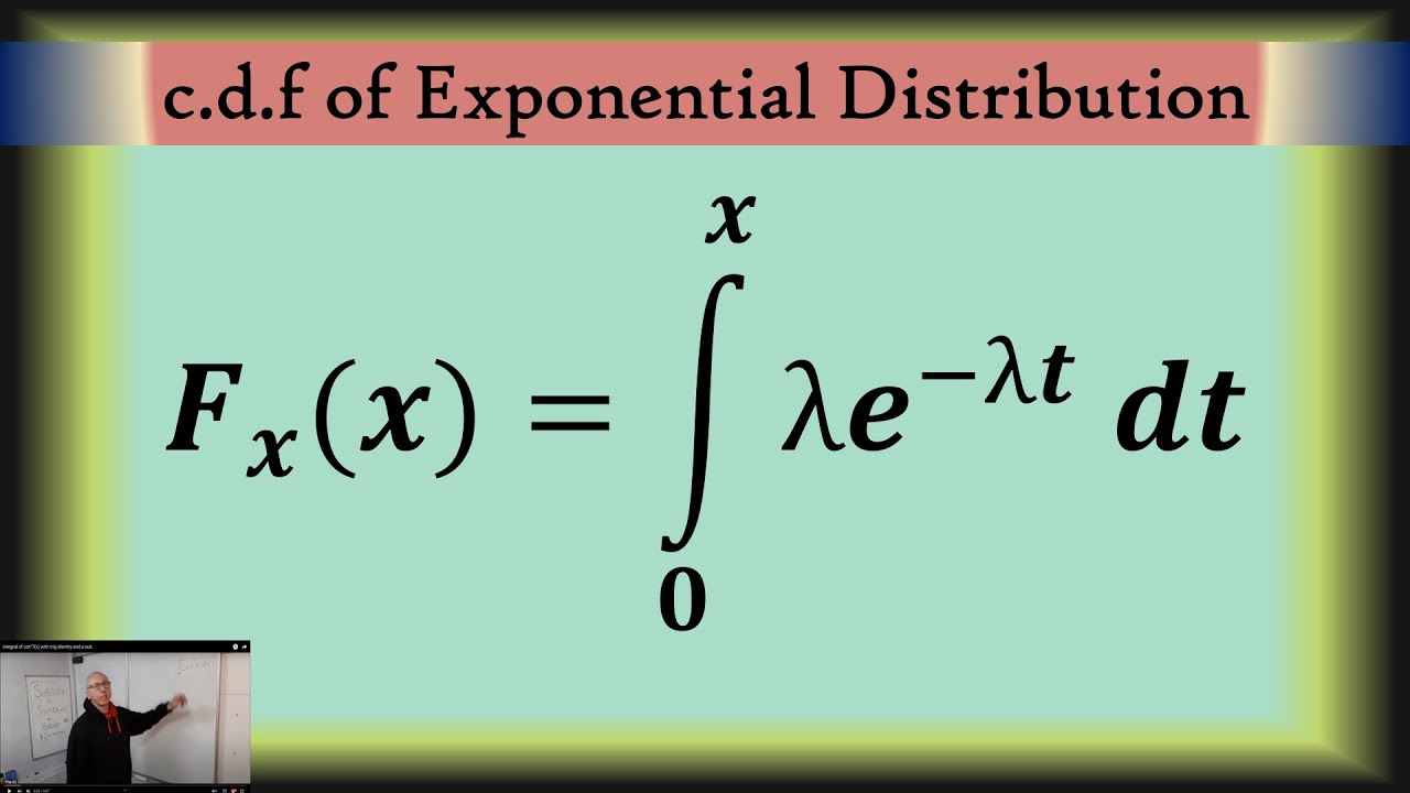 Cumulative Distribution Function Of Exponential Distribution YouTube