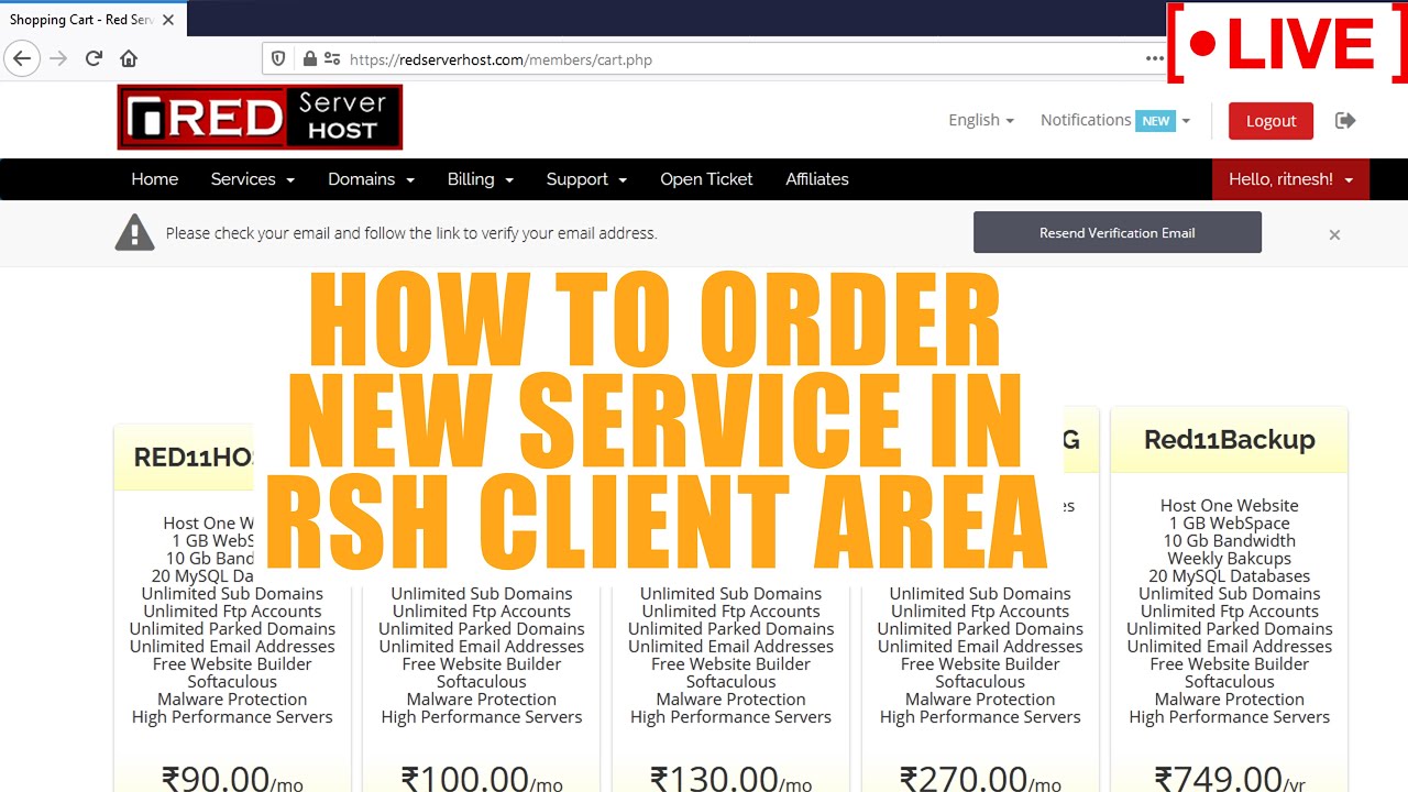 [🔴LIVE] How to order new services in RSH client are? - YouTube