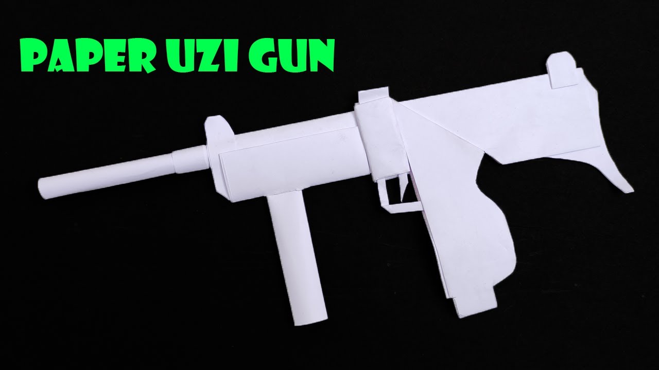 how to make paper gun | Origami gun Paper UZI | How to make paper ...