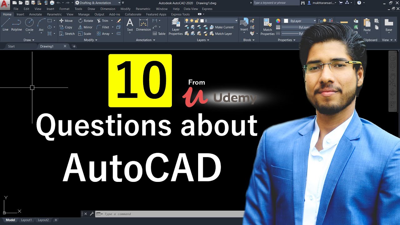 10 Question about AutoCAD | video from Udemy | Buy full course - YouTube