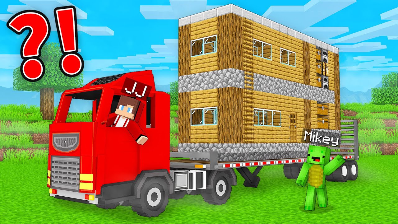 How JJ and Mikey Build SECRET VILLAGE Base on TRUCK in Minecraft? - Maizen - YouTube