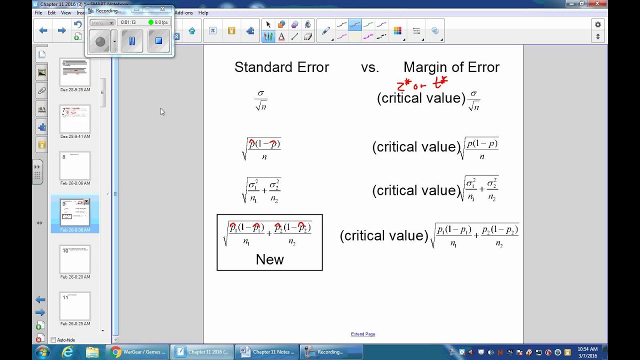 Chapter 11 Video 2 Margin Of Error Vs Standard Error YouTube Chapter 11 Video 2 Margin Of Error Vs Standard Error YouTube