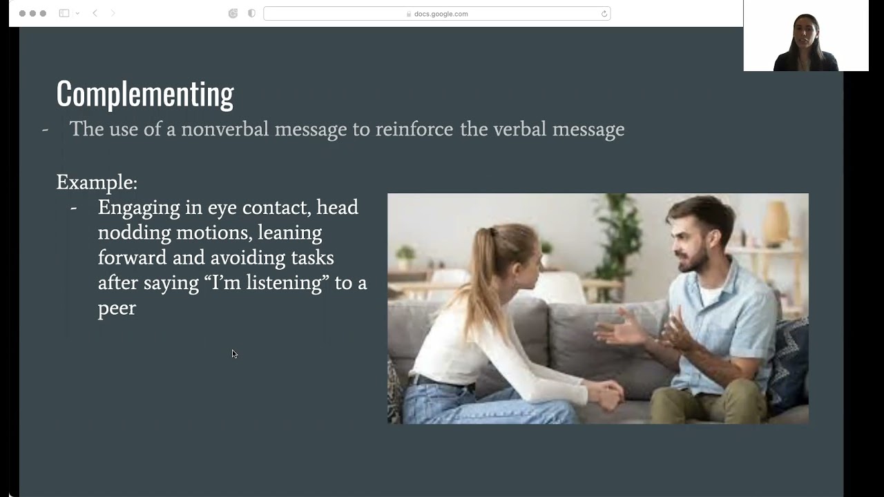 Complementing Function of Nonverbal Communication - YouTube