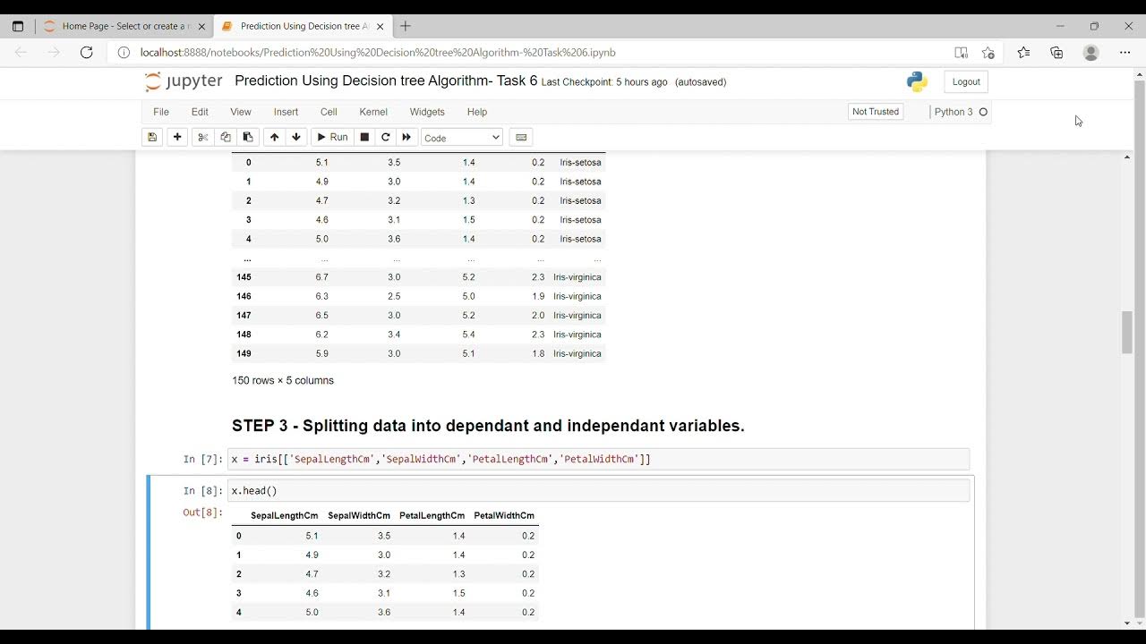 Prediction Using Decision tree Algorithm Task 6 -Jupyter Notebook - YouTube