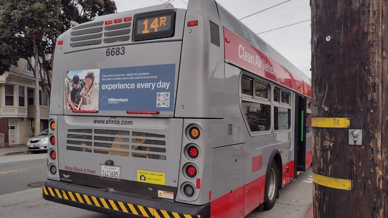 SF Muni: New Flyer XDE60 #6683 on 14R Mission Rapid - YouTube